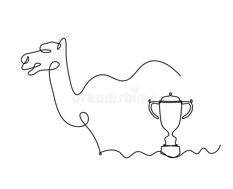 Silhouette of Abstract Camel with Trophy As Line Drawing Stock ...