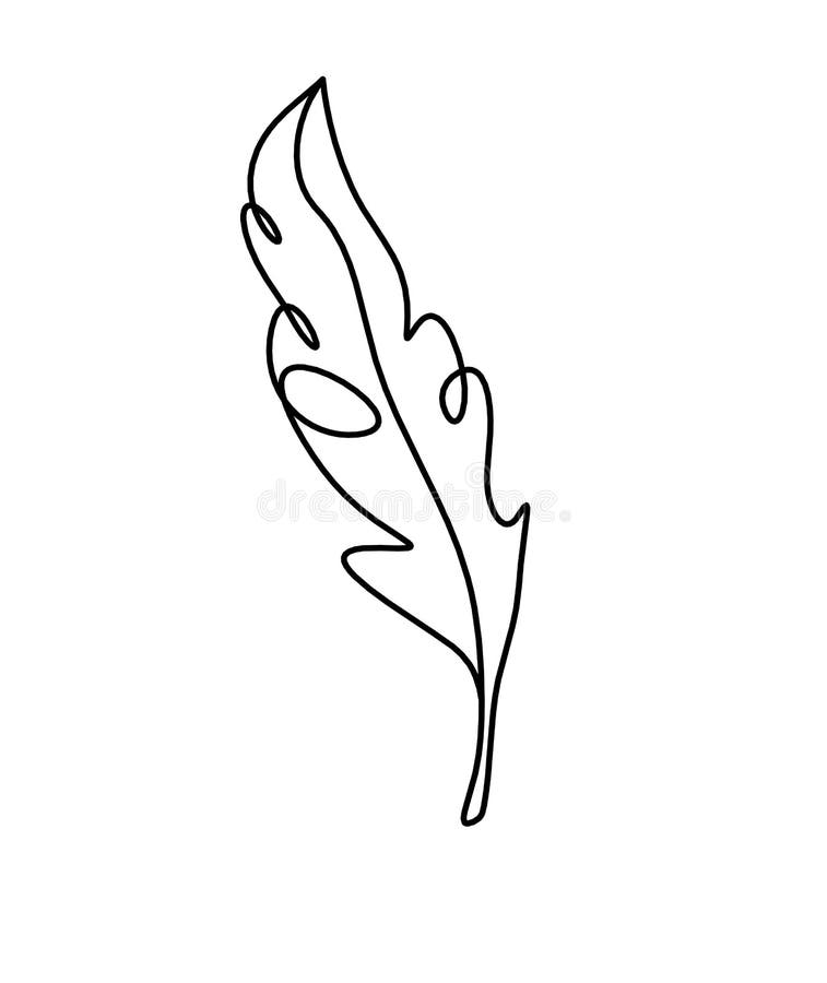 Silhouette of Abstract Feather As Line Drawing Stock Vector ...