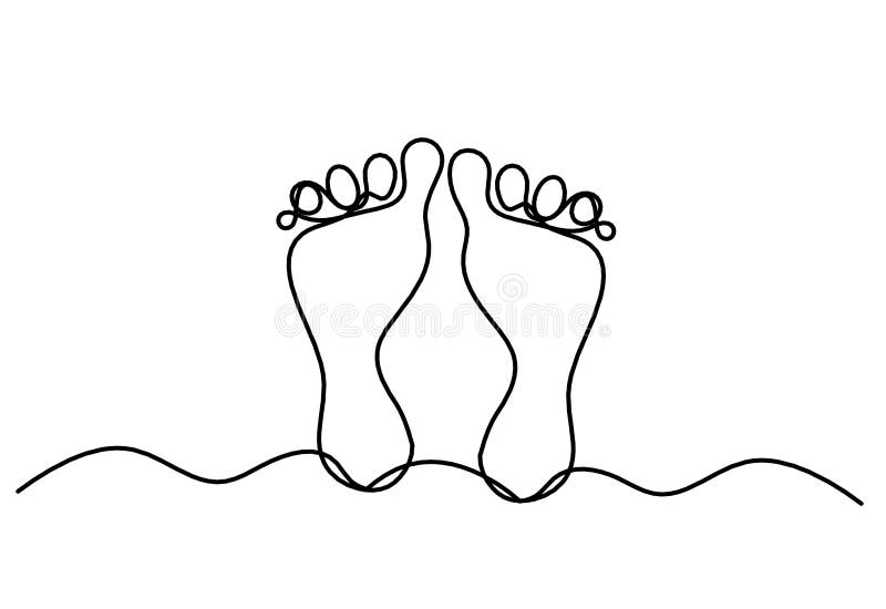 Silhouette of Abstract Foot As Line Drawing Stock Vector - Illustration ...