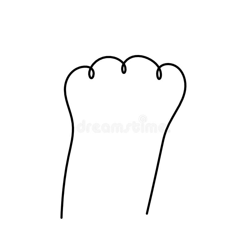 Silhouette of Abstract Paw As Line Drawing Stock Vector - Illustration ...