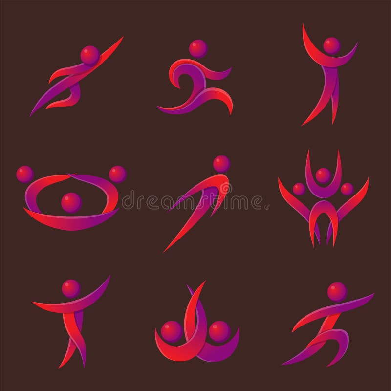 Silhouette Abstract People Performance Character Logo Human Figure Pose ...