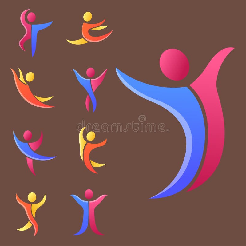 Silhouette Abstract People Performance Character Logo Human Figure Pose ...