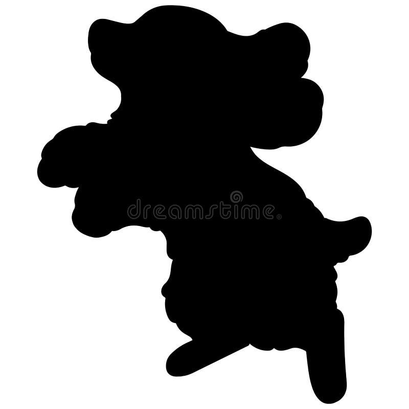 Silhouette of Adorable Simple English Cocker Spaniel Jumping in Side ...