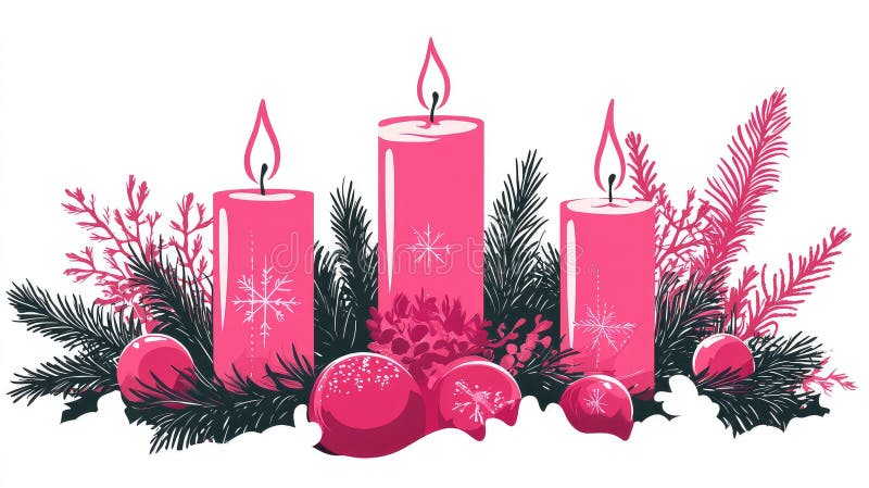 Silhouette of Advent Wreath with Pink Candle Creating a Peaceful and ...