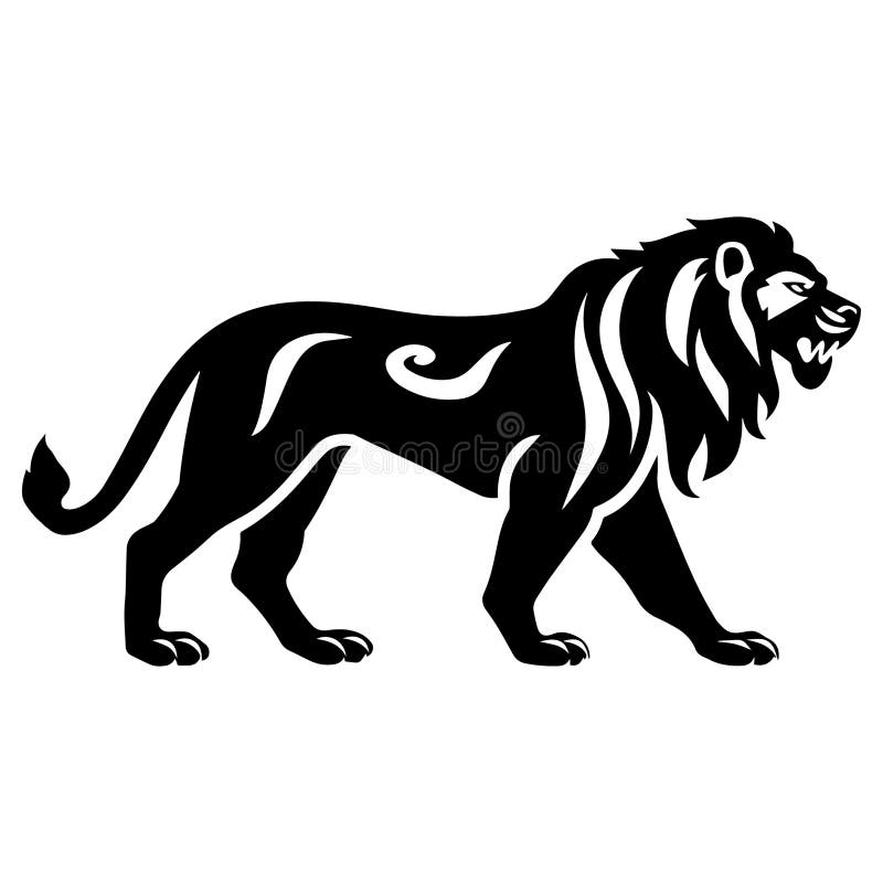 Illustration of Lion Head in Drawing Stencil Style. Stock Vector ... Illustration of Lion Head in Drawing Stencil Style. Stock Vector ...