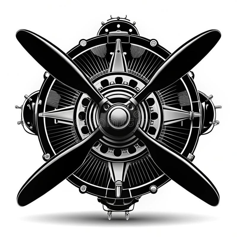 Silhouette of Aircraft Engine Stock Illustration - Illustration of ...