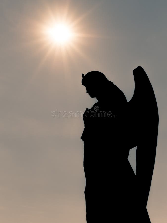 Silhouette of an Angel stock image. Image of religion - 71738017