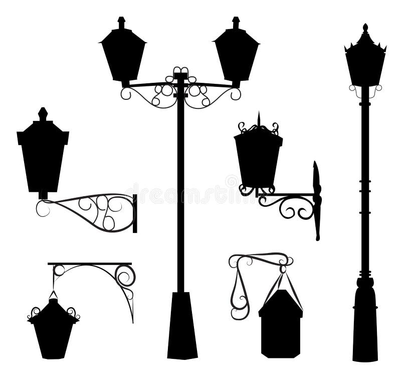 Lamp Post Silhouette Clipart