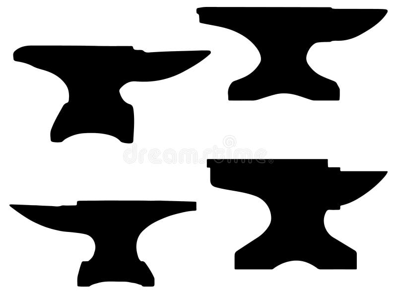 Set of Anvil Silhouette Vector Art Stock Vector - Illustration of craft ...