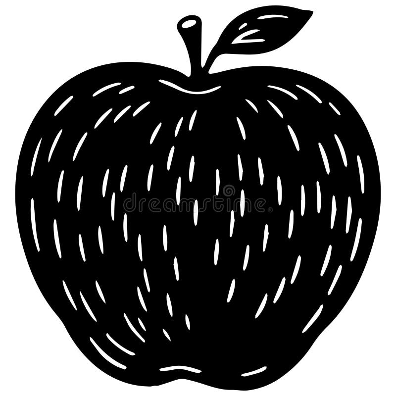 Silhouette Apple Vector Design. with White Background Stock Vector ...