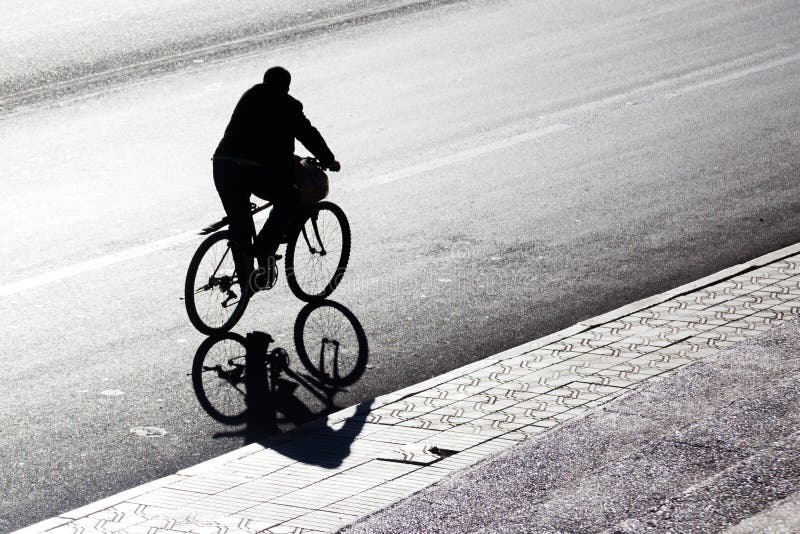 Silhouette of an Arabian Man with Bicycle Stock Image - Image of riding ...