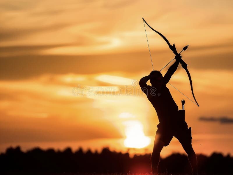 Sunset Archer Stock Illustrations – 87 Sunset Archer Stock ...