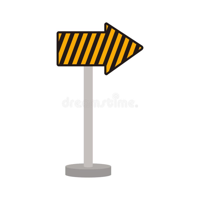 Silhouette Arrow Road Guide Warning Stock Vector - Illustration of line ...