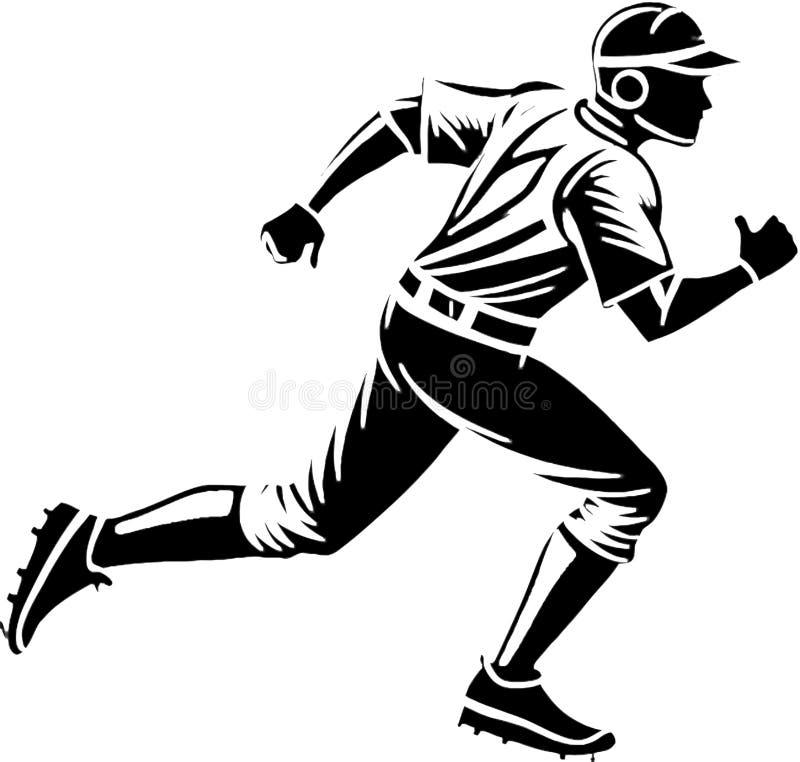 Baseball Players Dynamic Moves Showcased through Silhouette Art. Stock ...