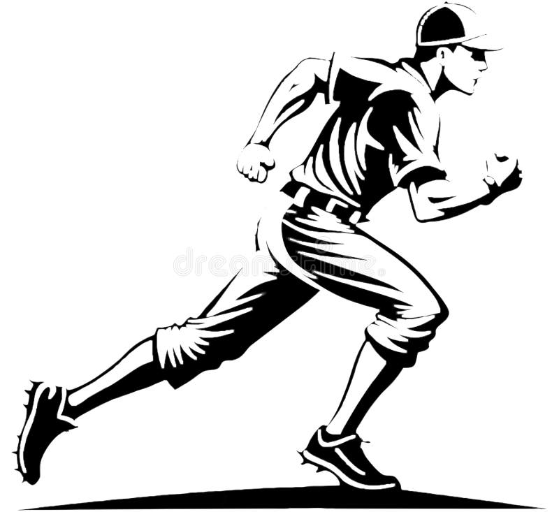 Baseball Players Dynamic Moves Showcased through Silhouette Art. Stock ...