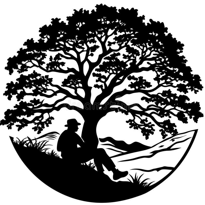 Man Resting Under Tree Stock Illustrations – 128 Man Resting Under Tree ...