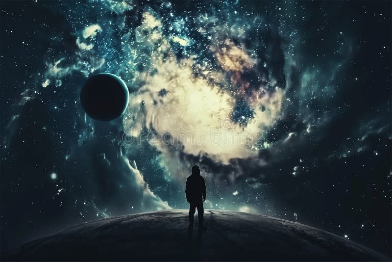 Silhouette astronaut stock illustration. Illustration of traveler ...