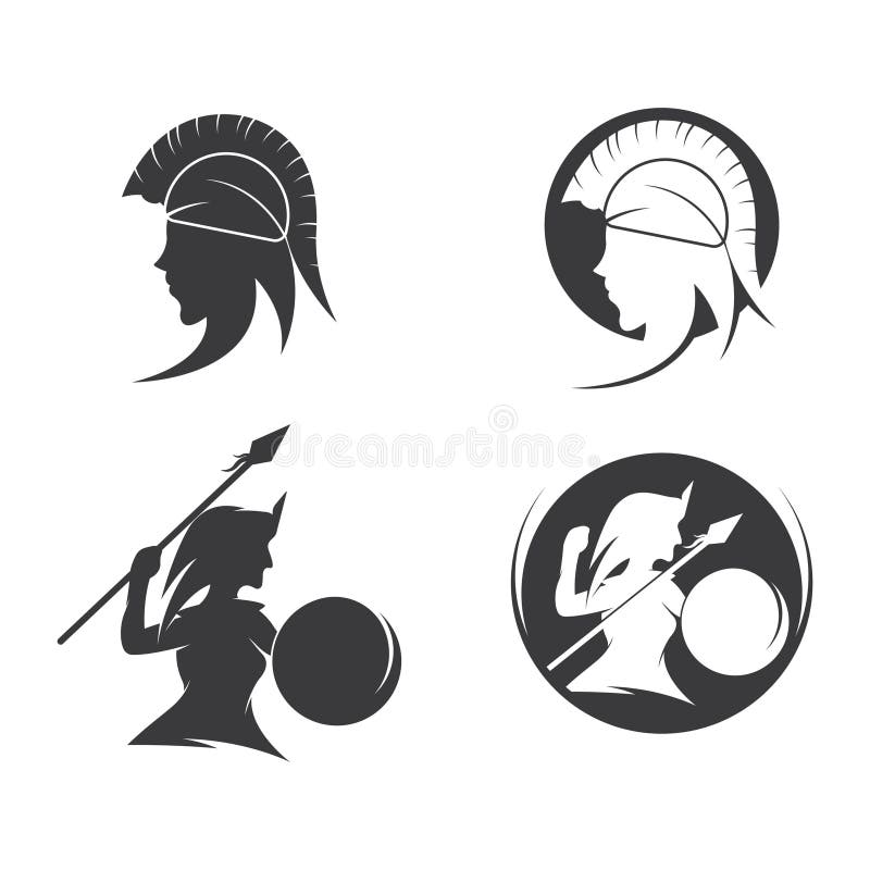 Silhouette of Athena Logo Vector Design Stock Illustration ...