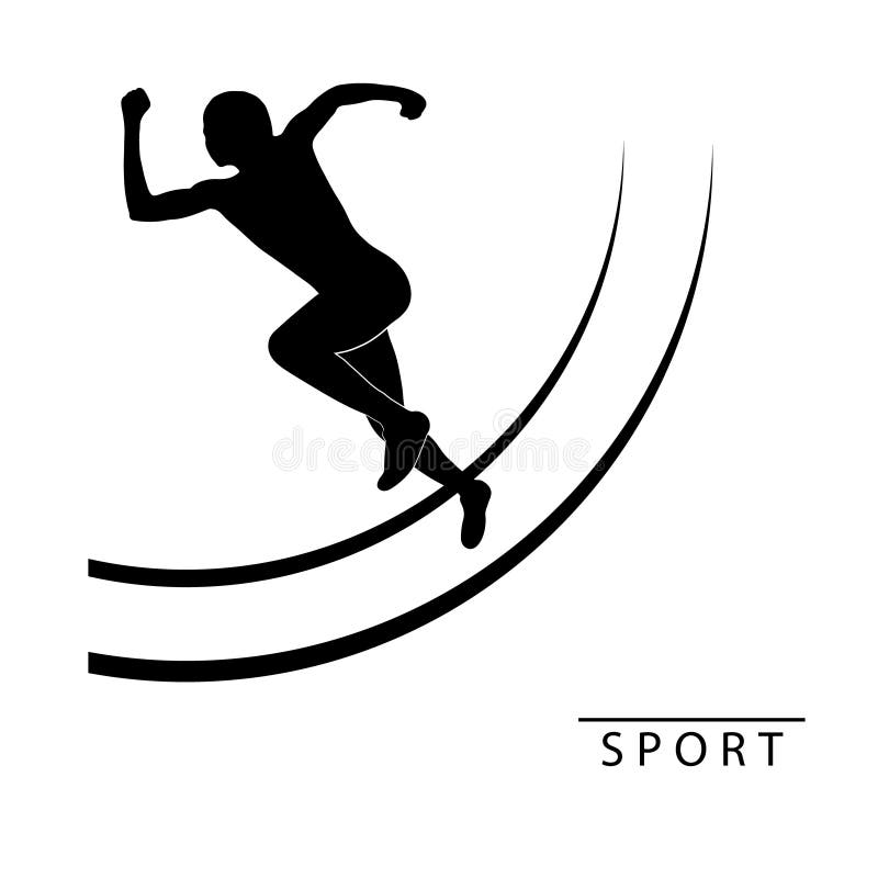 Silhouette of an Athlete Running. Logo. Vector Illustration Stock ...