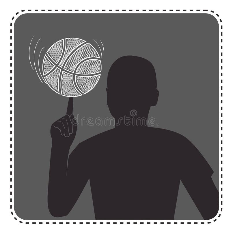 Silhouette Avatar Boy with a Basketball Stock Illustration ...