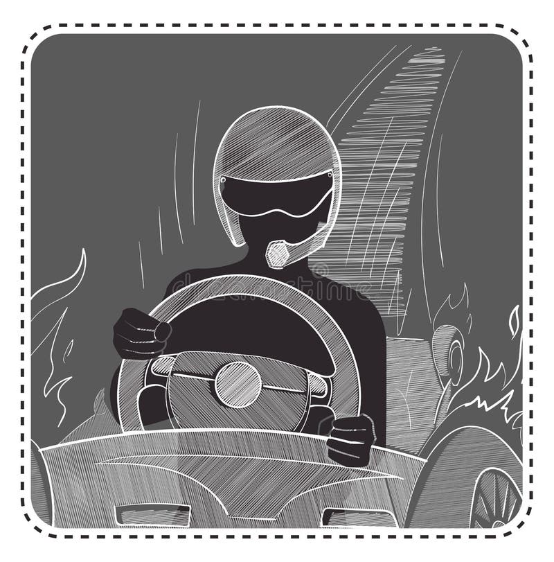 Silhouette avatar driver stock illustration. Illustration of steering ...