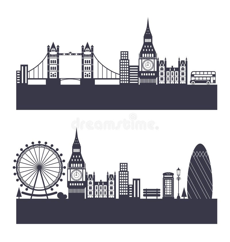 Silhouette Background of Abstract London Skyline Stock Vector ...