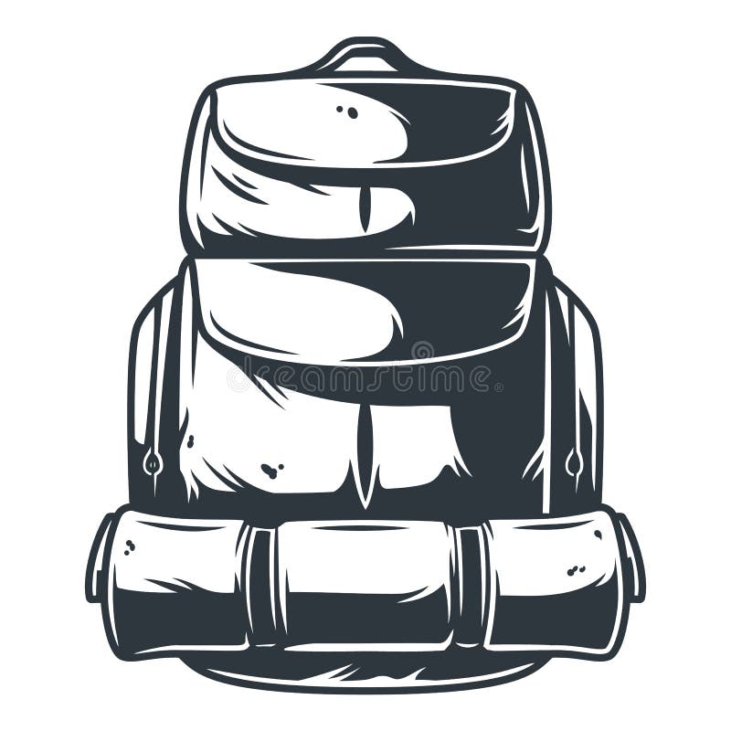 Silhouette of a Backpack for Camping and Travel Stock Vector ...