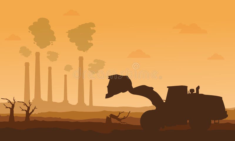 Silhouette of Bad Environment with Clean Forest Stock Vector ...