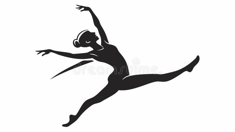 A Silhouette of a Ballet Dancer in a Graceful and Dynamic Leaping Pose ...
