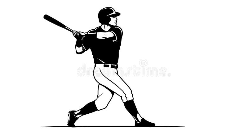 Silhouette of a Baseball Player in Mid-swing, Capturing the Dynamic ...