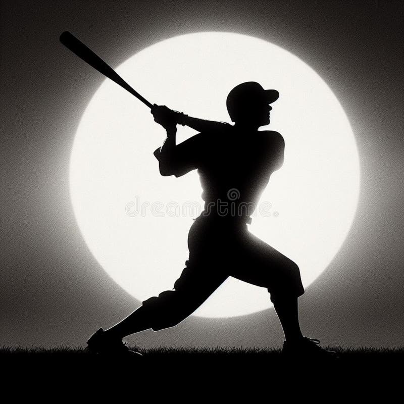 Silhouette of a Baseball Player Stock Illustration - Illustration of ...