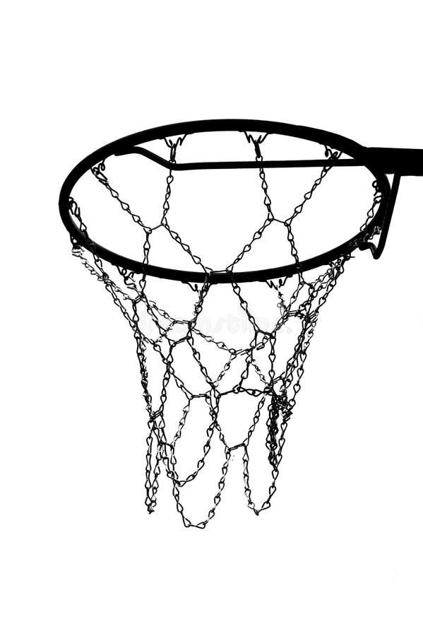 The Silhouette of a Basketball Hoop Chain. Stock Photo - Image of ...