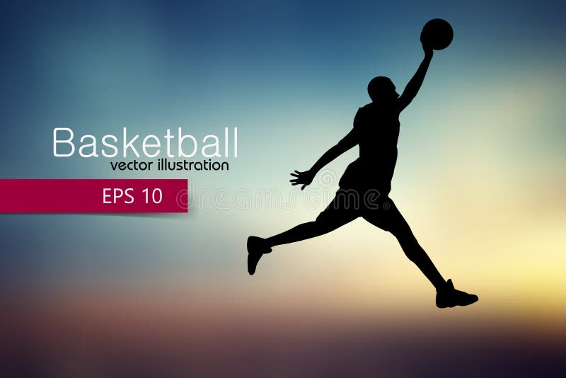 Silhouette of a Basketball Player and Barcode Stock Image - Image of ...