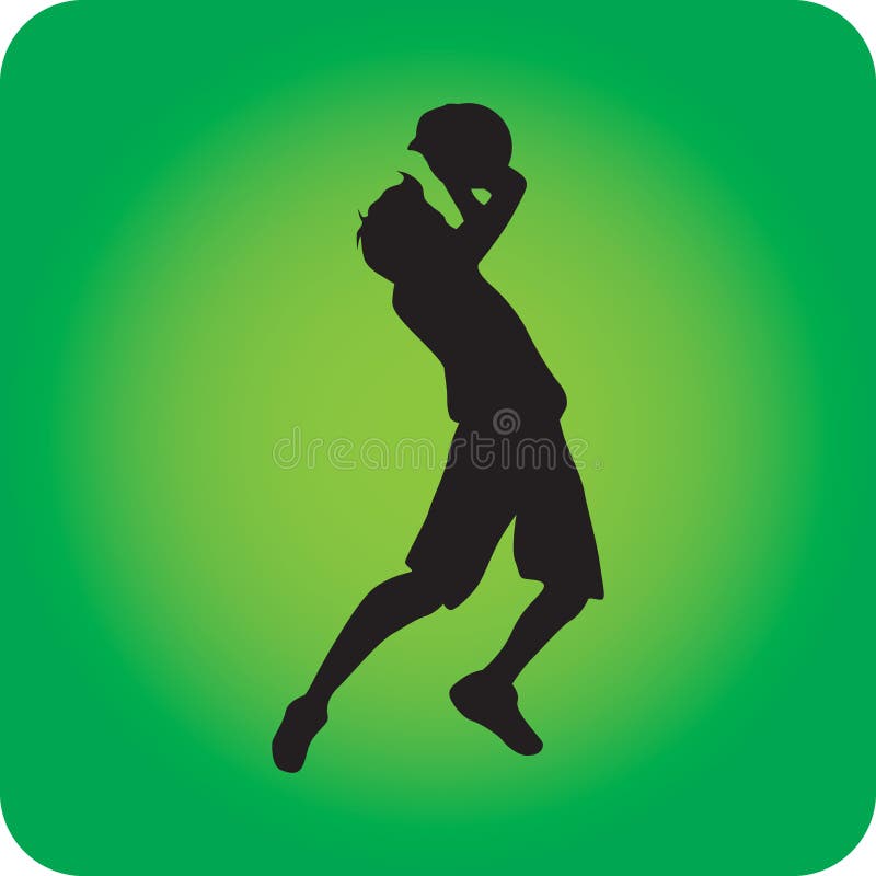 Silhouette of Basketball Player. Vector Illustration Decorative Design ...