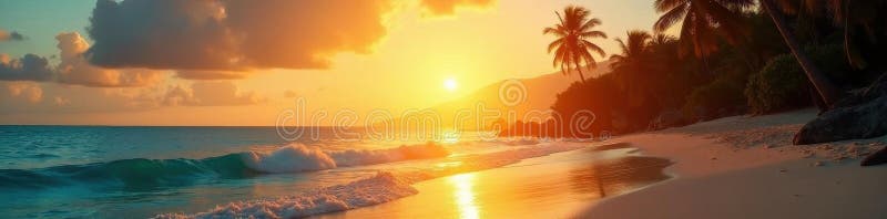 Silhouette Basking in Sun S Glow on Tropical Shore, Heat, Scene ...