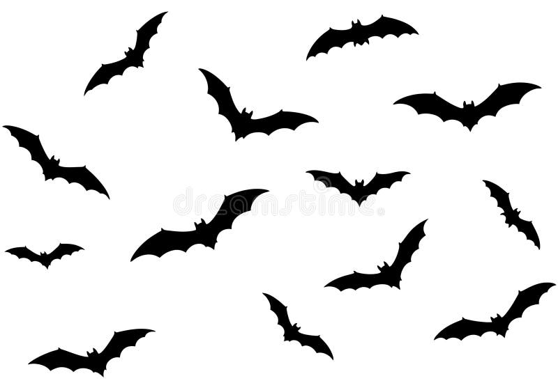 Silhouette bats flying stock illustration. Illustration of background ...
