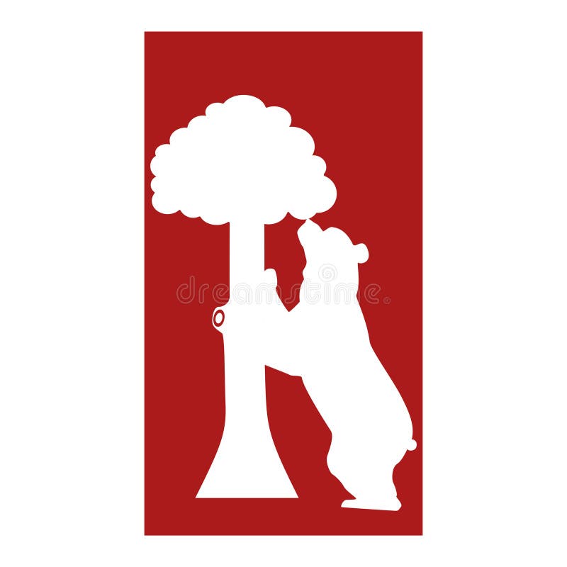 Silhouette of a Bear in a Tree Vector Stock Vector - Illustration of ...