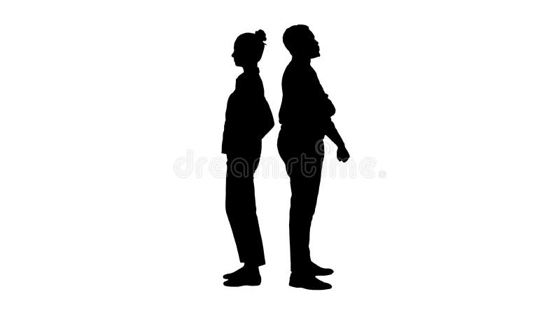 Back To Back Couple Silhouette Stock Illustrations – 111 Back To Back ...