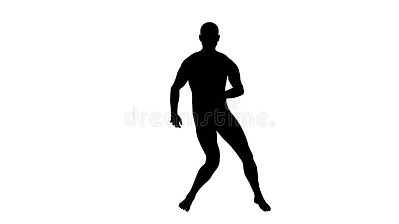 Silhouette of a Beautiful Young Athletic Man Dancing, Transparent ...