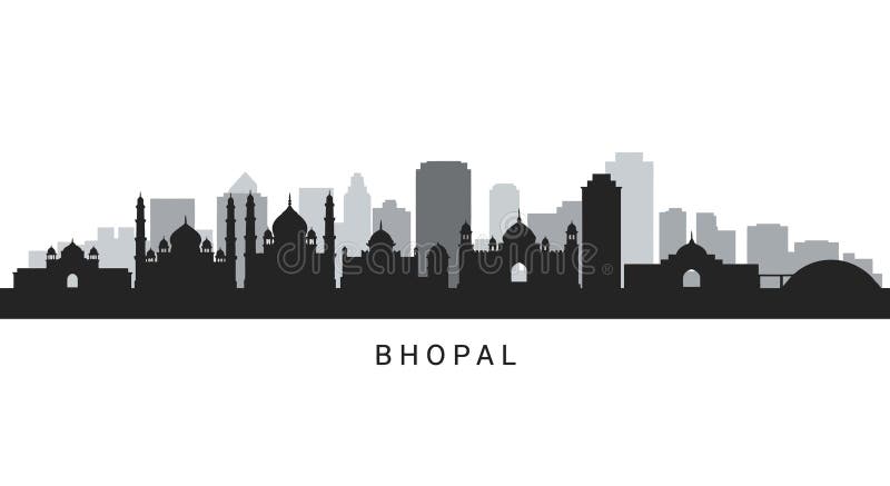 Bhopal Skyline India City Silhouette Stock Vector - Illustration of ...