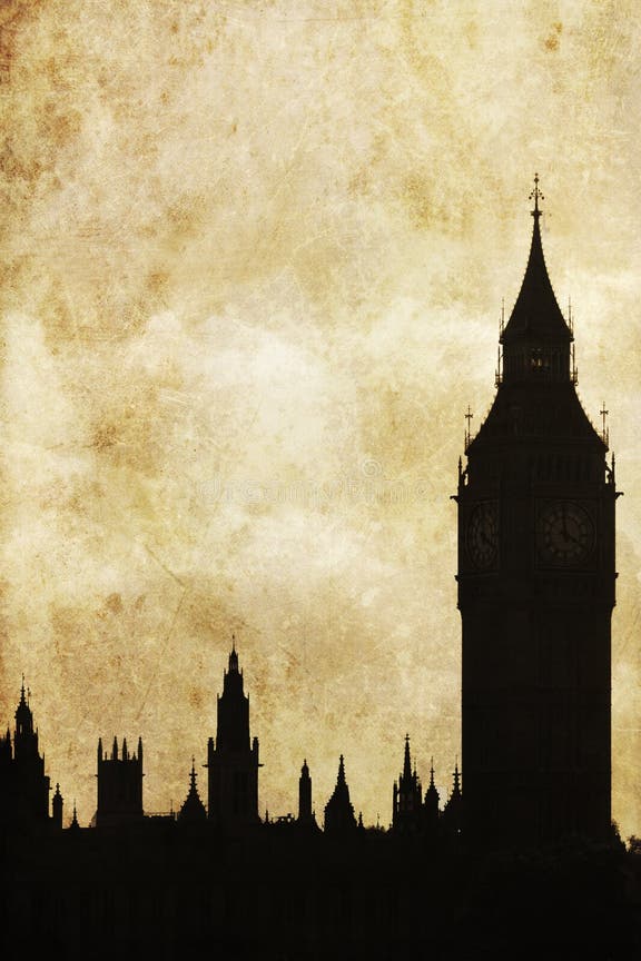 Silhouette of Big Ben stock illustration. Illustration of texture ...