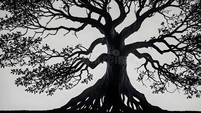 Wide Tree Silhouette