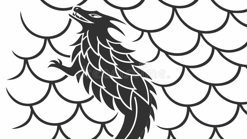 Silhouette of a Bird on Fish Scales Pattern, Unique Abstract Art ...
