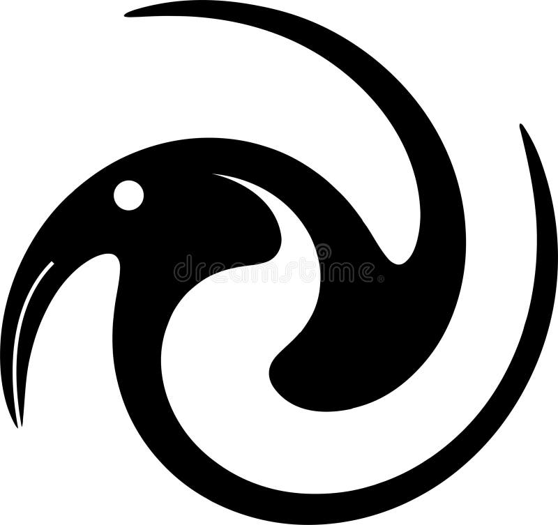 A Silhouette Bird Round Logo Design Stock Vector - Illustration of ...