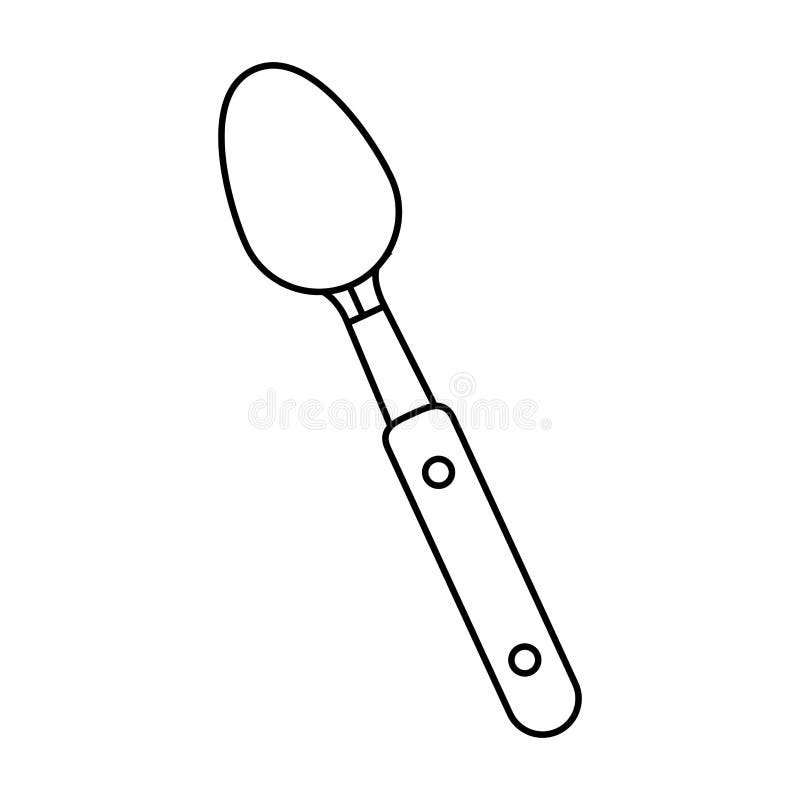 Silhouette Black with Big Spoon Stock Vector - Illustration of work ...