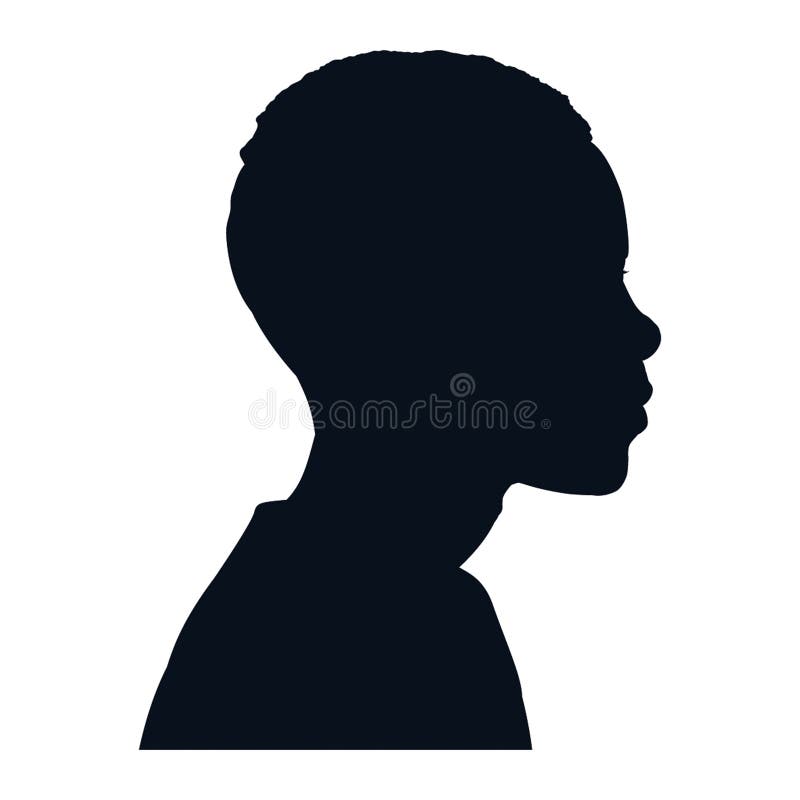 Silhouette of a Black Boy Face, Side View Stock Vector - Illustration ...