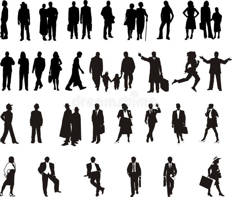 Silhouette - black people stock vector. Illustration of people - 8572290