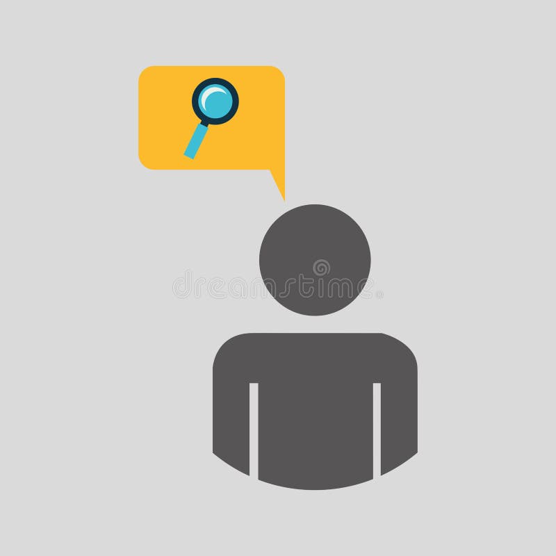 Silhouette Blue Man Search Look Design Icon Stock Illustration ...