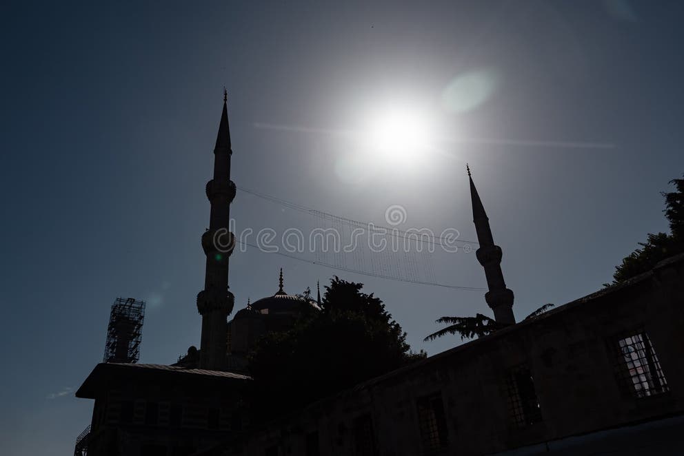 Blue Mosque during the Restoration Work Under the Daytime Sun Stock ...