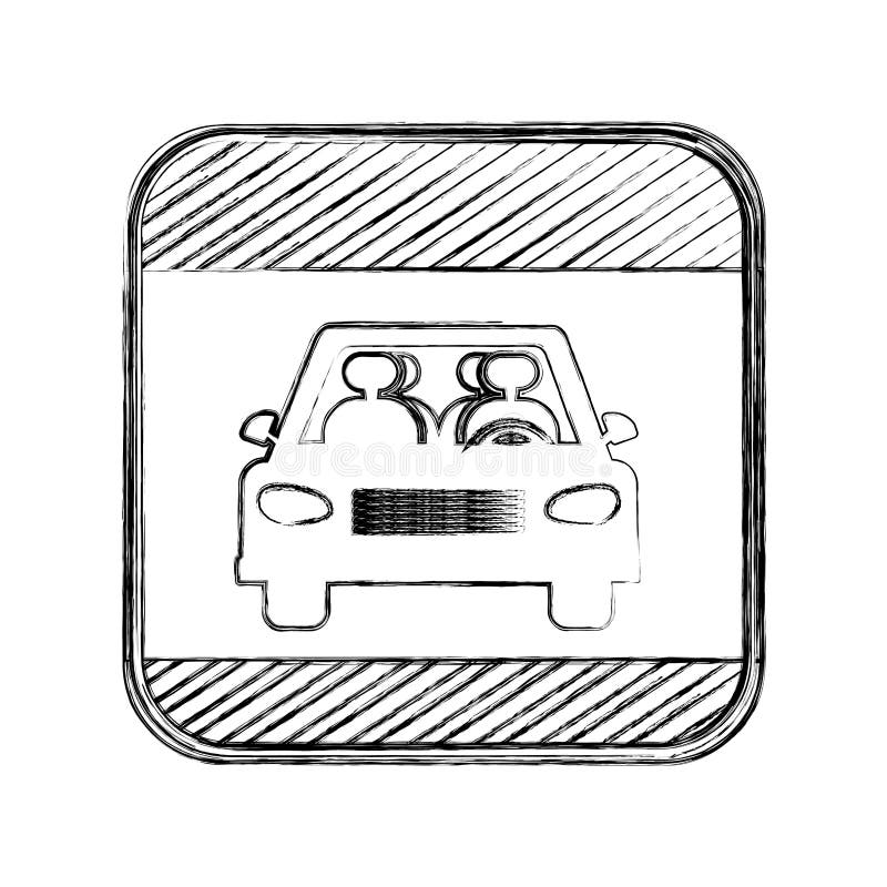 Silhouette Blurred Road Sign Square of Car Crossing Stock Vector ...